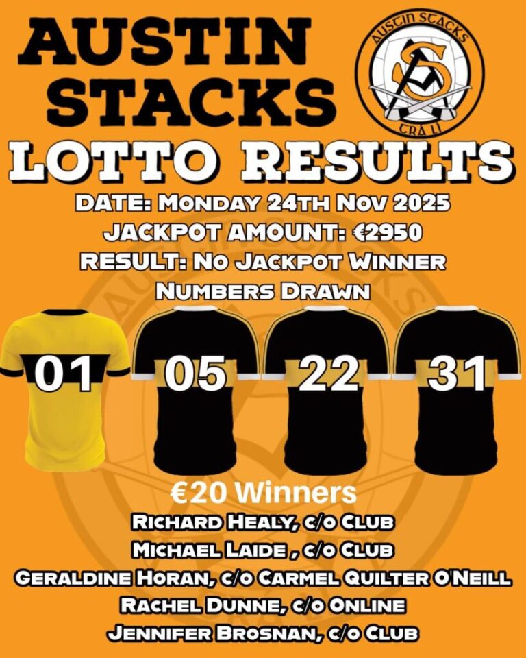 Club Lotto Results, Monday 24th November 2025